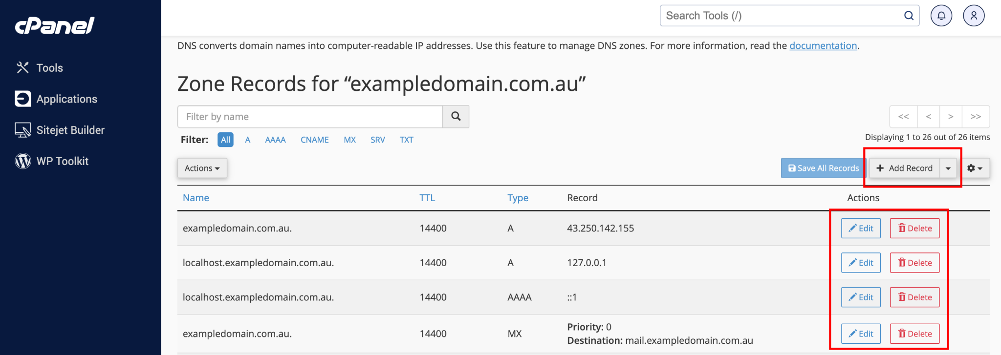 Adding, removing, and managing DNS records in cPanel - VentraIP