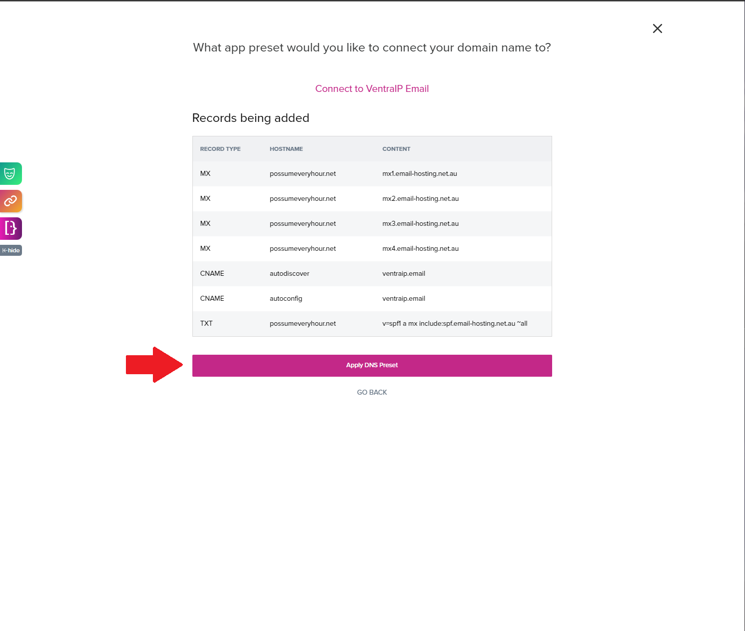 Adding the MX records required for VentraIP Business Email Hosting ...