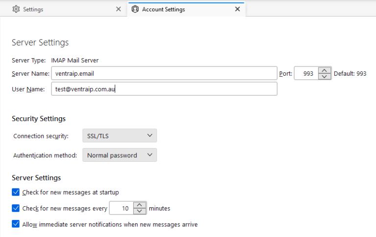 Updating your Email Settings in Thunderbird - VentraIP