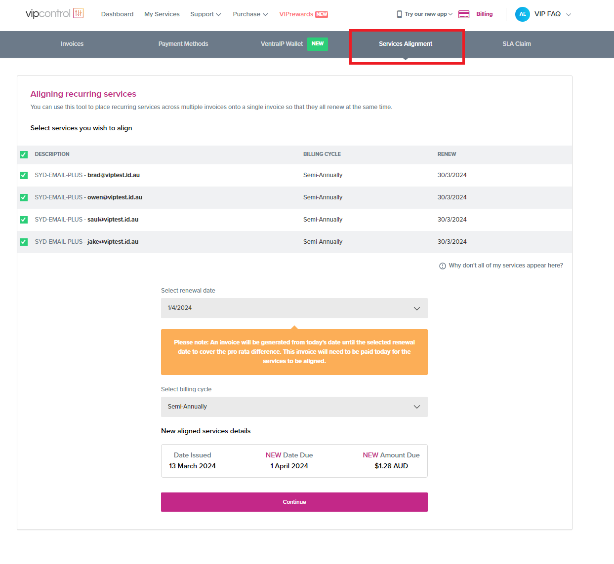 How to use VentraIP Australia's Services Alignment Tool - VentraIP